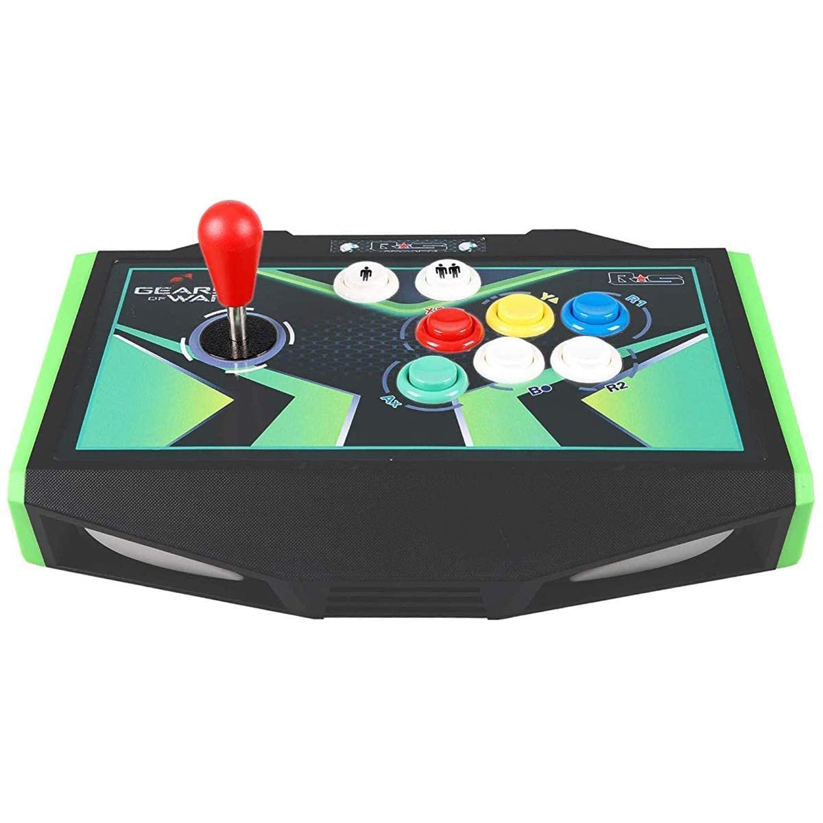 MYMIQEY 2 Players Arcade DIY Parts Kit for Mame/PC/Raspberry Pi/PS3/Jamma/Windows System/Arcade Controllers Project, 2X USB Encoder + 2X Bat Top Joystick + 18x American Style Push Buttons (Mix Color)