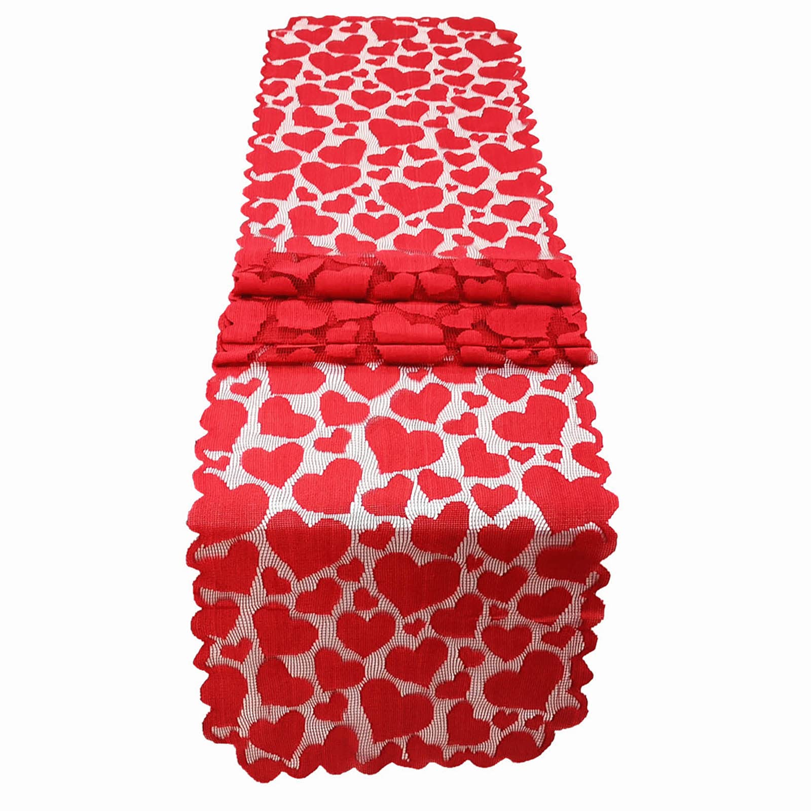 Tablecloth Factory Valentine's Day Love Table Flag Red Love Lace Table Flag Family Table Decoration Table Flag Valentine's Day Table Flag Paper Table Cover Roll (Red, One Size)