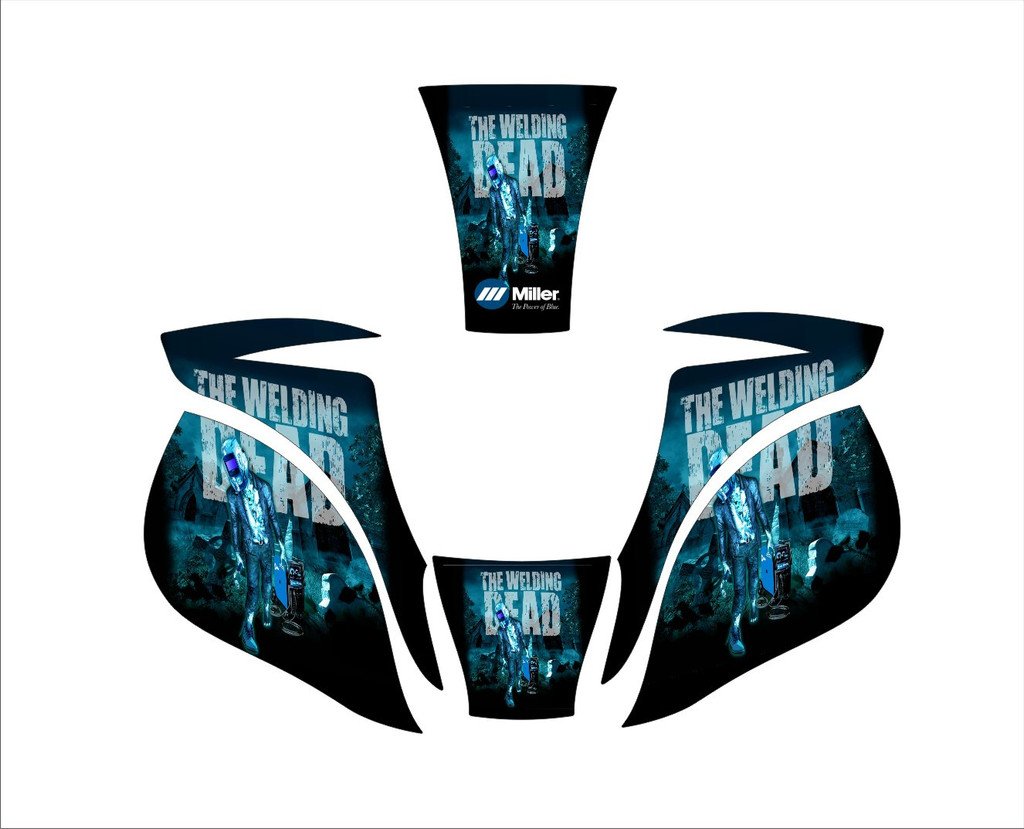 MILLER ELITE WELDING HELMET 257213 WRAP DECAL STICKER JIG - Walking Dead