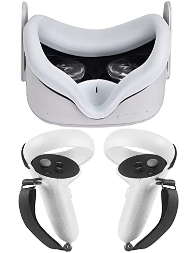Silicone Controller Grip Cover and Face Cover, VR Quest 2 Accessories