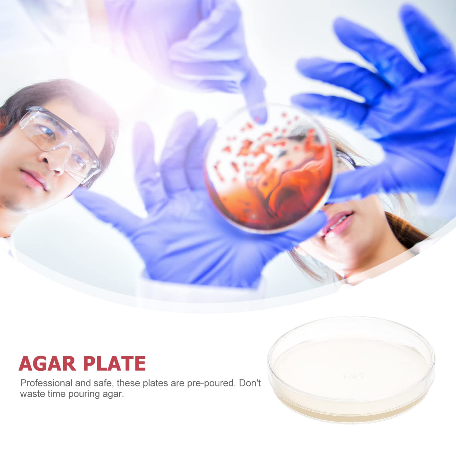 VILLCASE Agar Plates, 10pcs Laboratory Petri Dishes, Potato Dextrose Agar Plates, Pre- Poured Growth Medium for Mushrooms & Science Fair Projects (3.54X0.39inch)