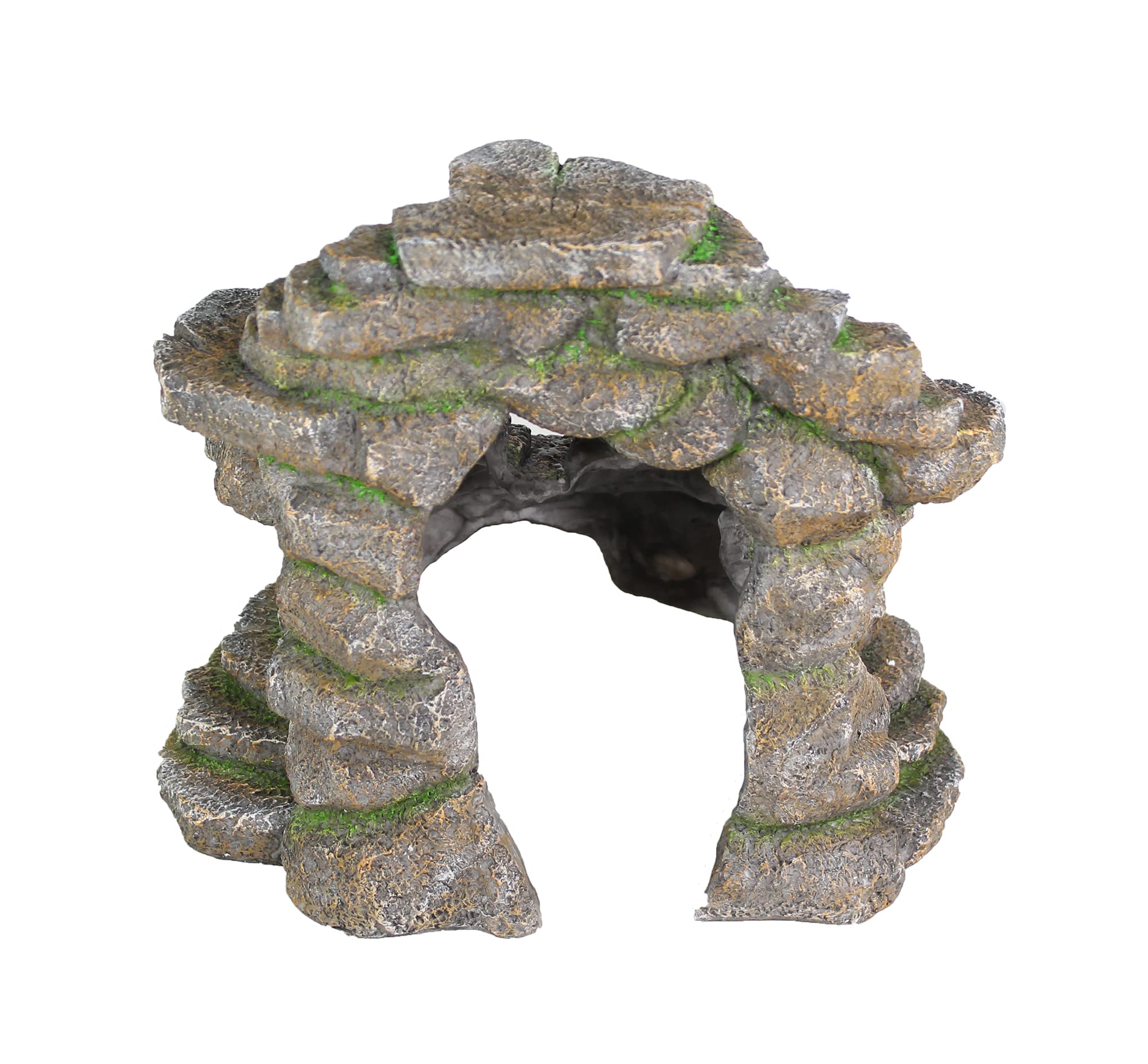 Penn-Plax Reptology Shale Scape Step Ledge & Cave Hideout β Decorative Resin for Aquariums & Terrariums β Great for Reptiles, Amphibians, and Fish β Extra Large