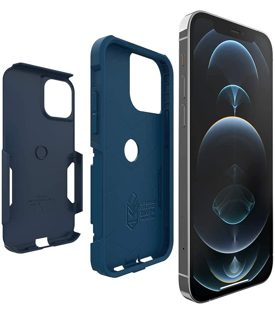 OtterBox iPhone 12 & iPhone 12 Pro Commuter Series Case - BESPOKE WAY (BLAZER BLUE/STORMY SEAS BLUE), slim & tough, pocket-friendly, with port protection