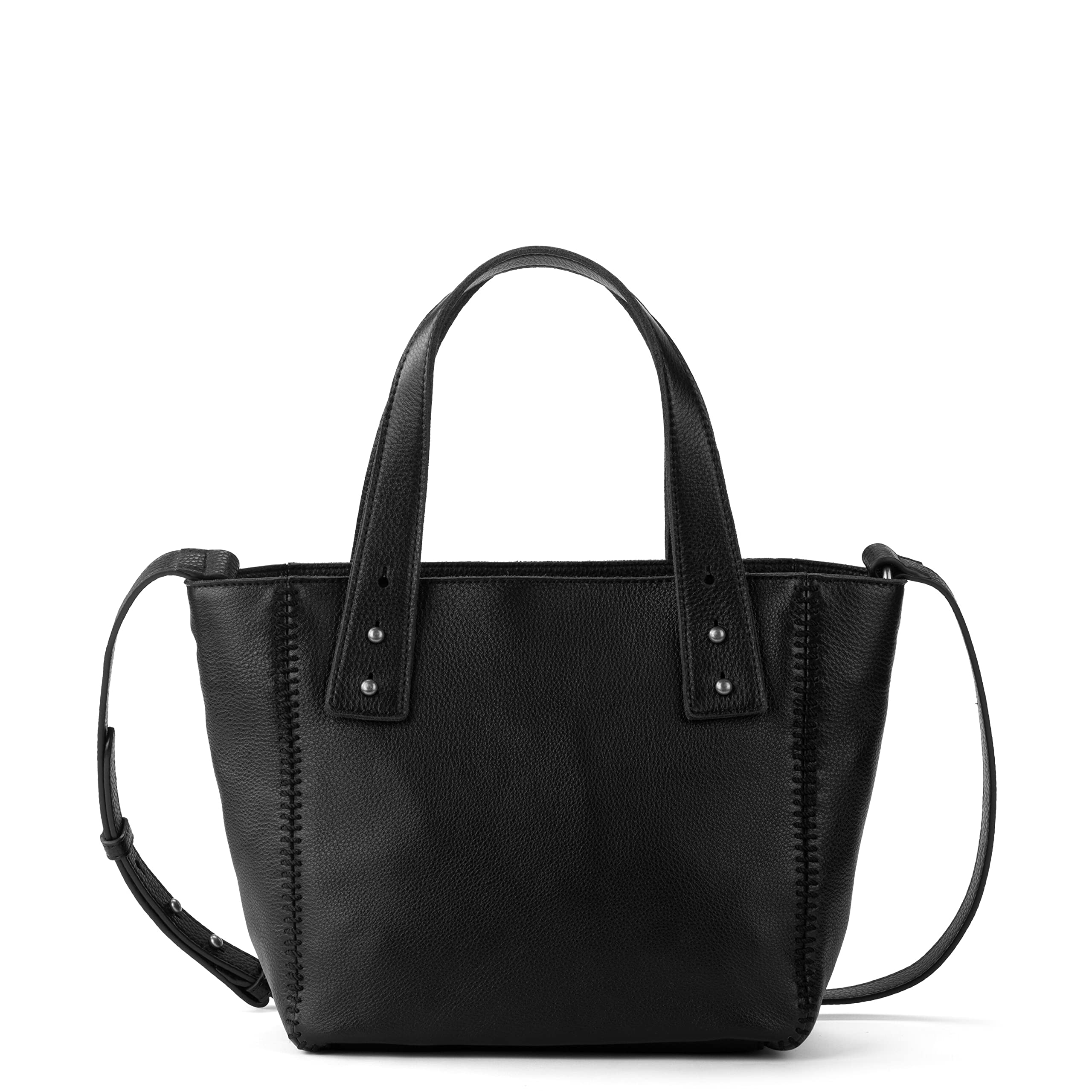 The Sak Liv Satchel in Leather, Large Purse with Removable, Convertible Straps, Slate