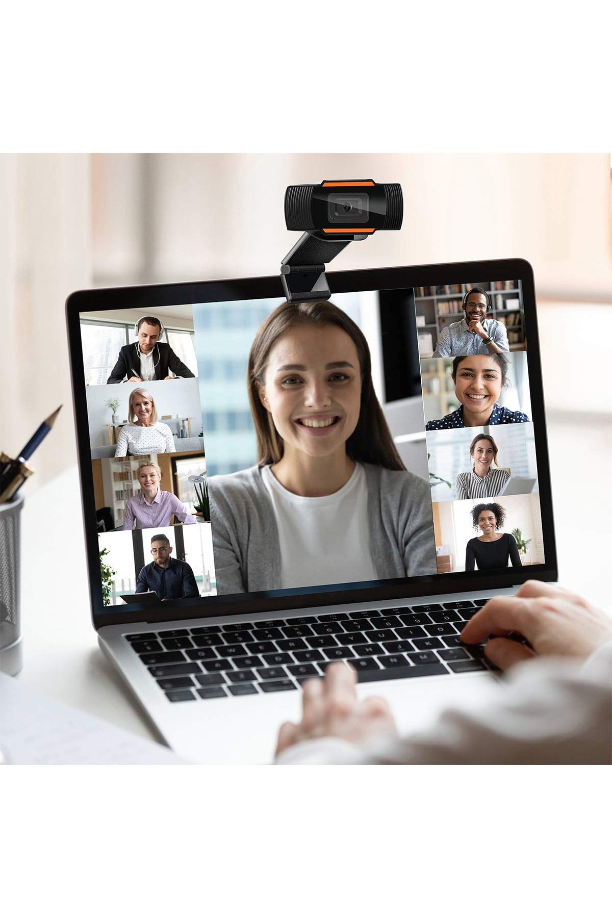 Tech Essentials Black 720P Webcam for New Version Zoom & Skype
