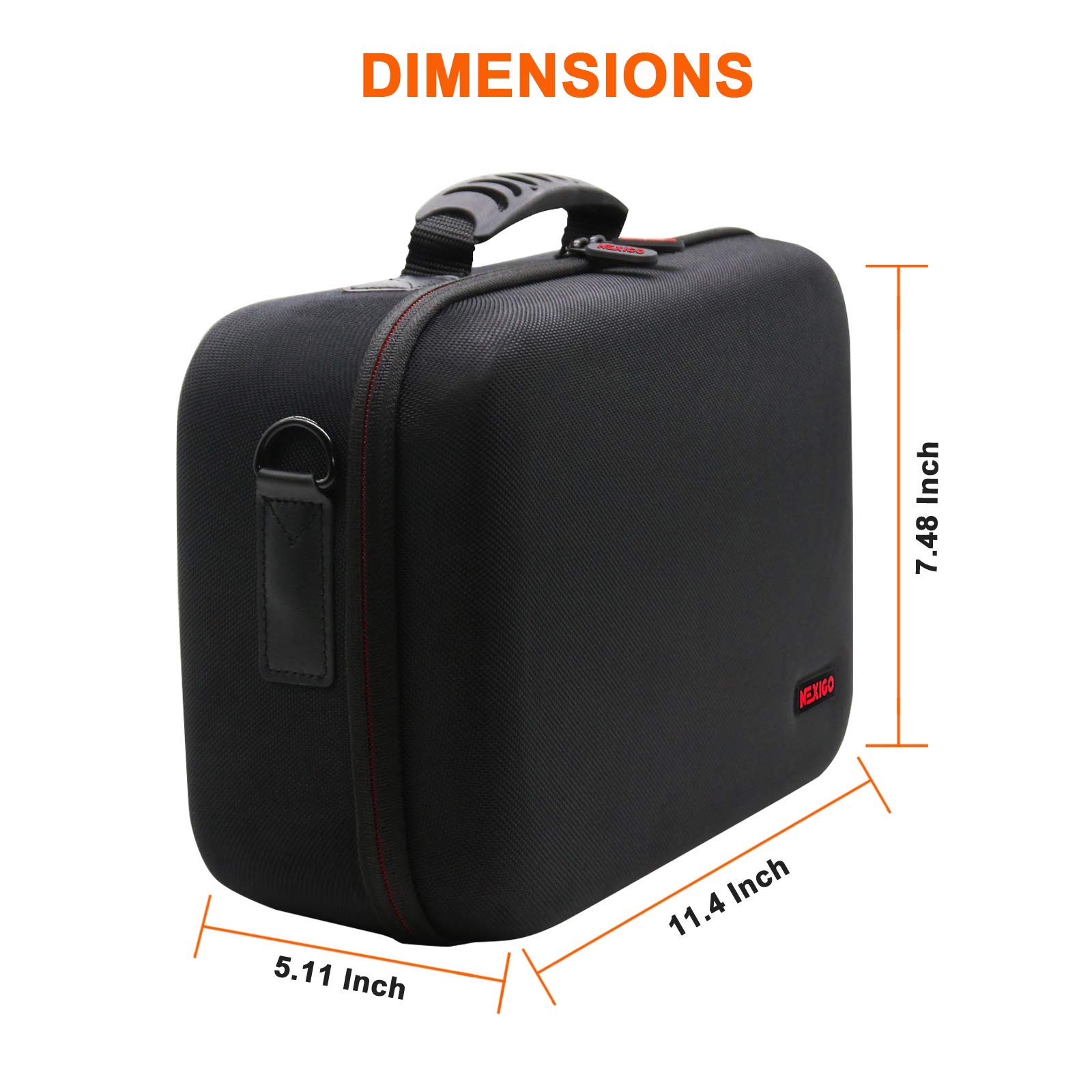 NexiGo Hard Carrying Case for Oculus Quest 2 and 3 with Elite Strap, All-in-one, Lightweight, VR Gaming Headsets and Controllers Accessories, Hard Protective Travel Case with Shoulder Strap (Black)