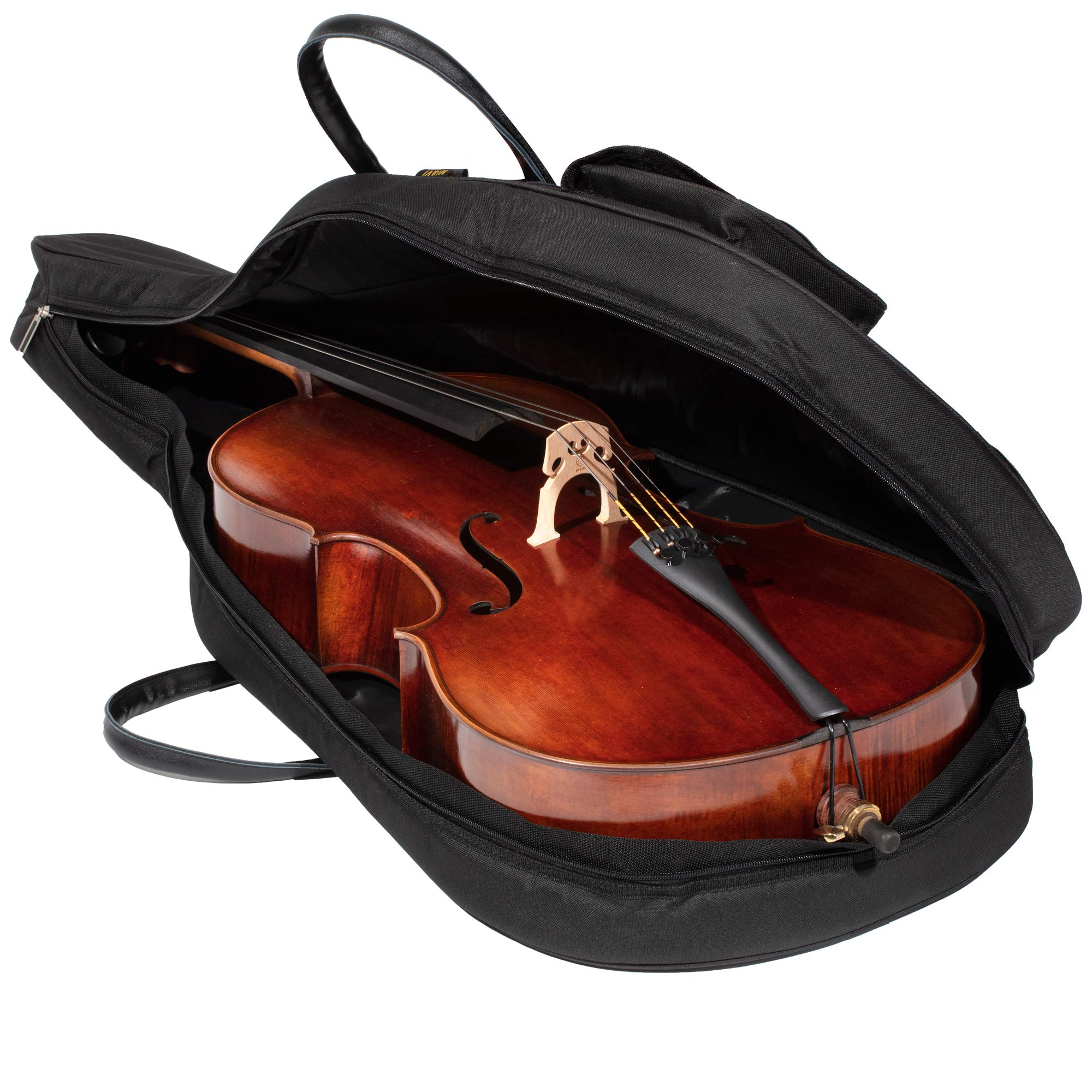 MI&VI CB-5001 Cello Soft Case Travel Gig Bag 4/4 (Full Size) With Multiple Pockets and Adjustable Backpack Straps | 12mm Thick Padding | Waterproof | Non-Abrasive Lining - MIVI Music