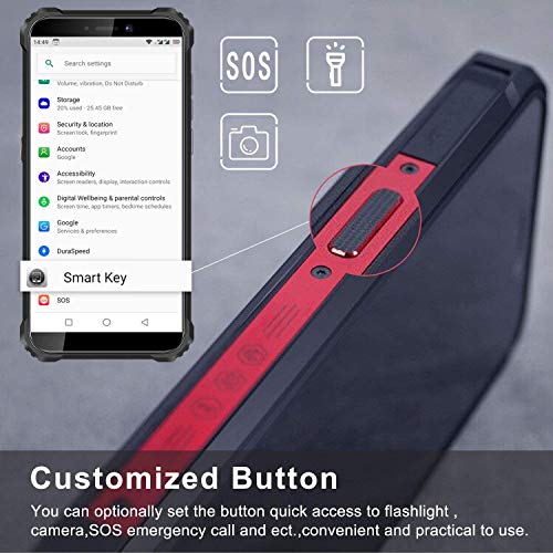 OUKITEL WP5 Pro Rugged Cell Phone, 4GB+64GB Unlocked Smartphone, 8000mAh Battery IP68 Waterproof Rugged Smartphone, Android 10.0 Global Version 4G LTE Dual-SIM 5.5inches Face ID Fingerprint (Black)