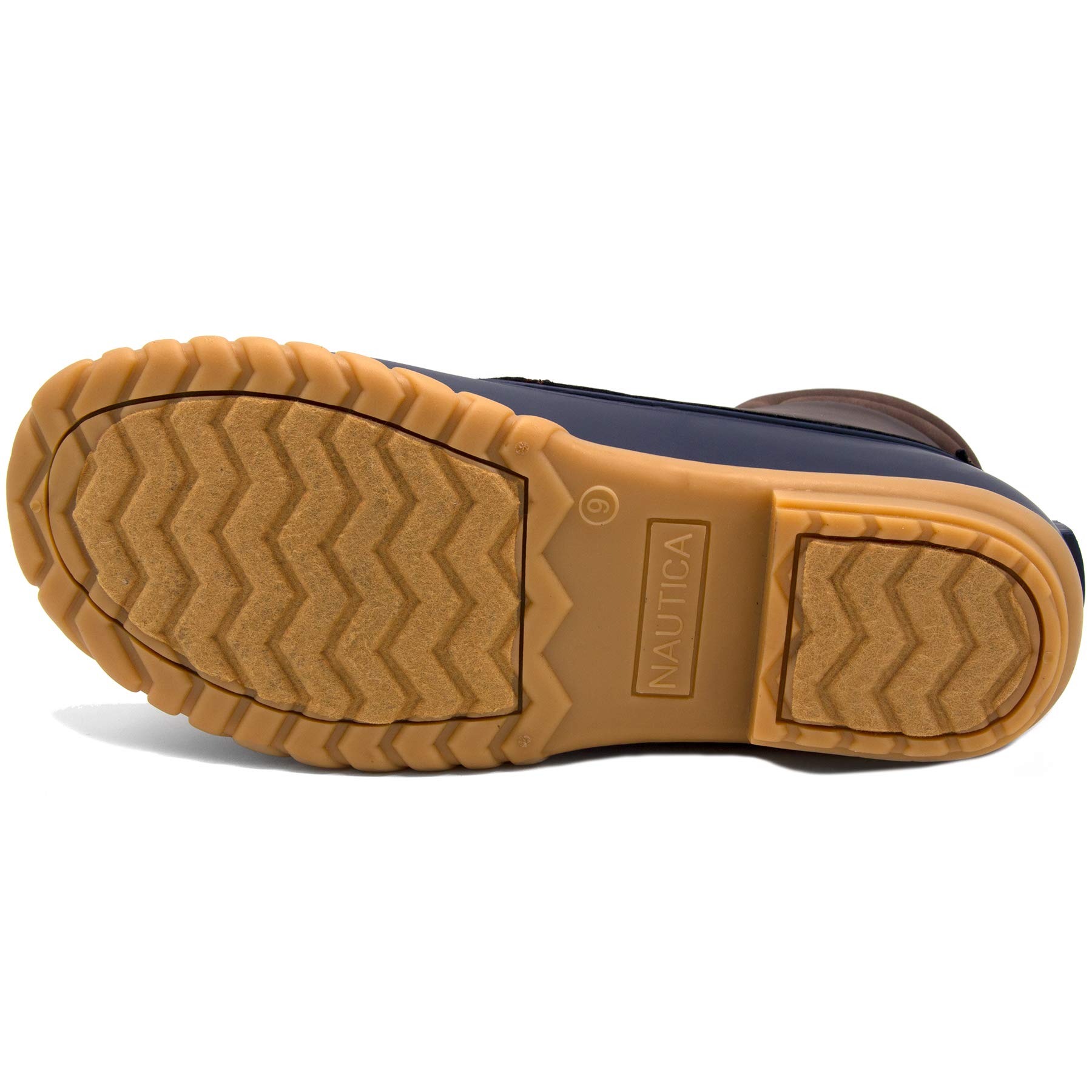 NAUTICA Mens Duck Boots - Waterproof Shell Insulated Snow & Rain Boot - Winter Shoe - Channing-Brown/Navy-8
