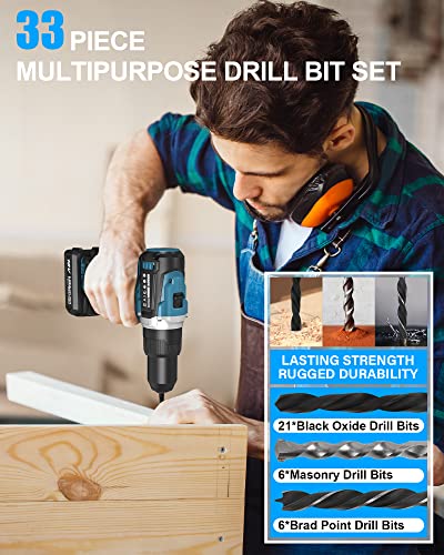 WESCO Drill Bit Set, Screwdriver Bit Set, 201-Piece Impact Driver Bit Set, Tools for Men, Drill Bits for Wood Metal Cement Drilling and Screwdriving, Gift for Men