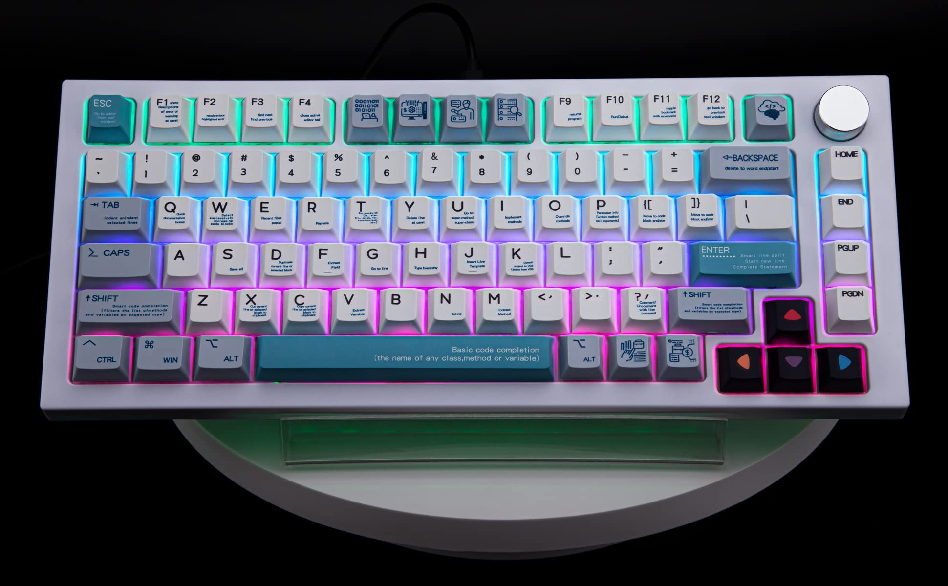 UniCusMech Custom PBT keycap Cherry Profile 128 Keys Dye Sublimation ANSI Layout Keycap for Mechanical Gaming Keyboard Cherry MX Switches (Programmer)