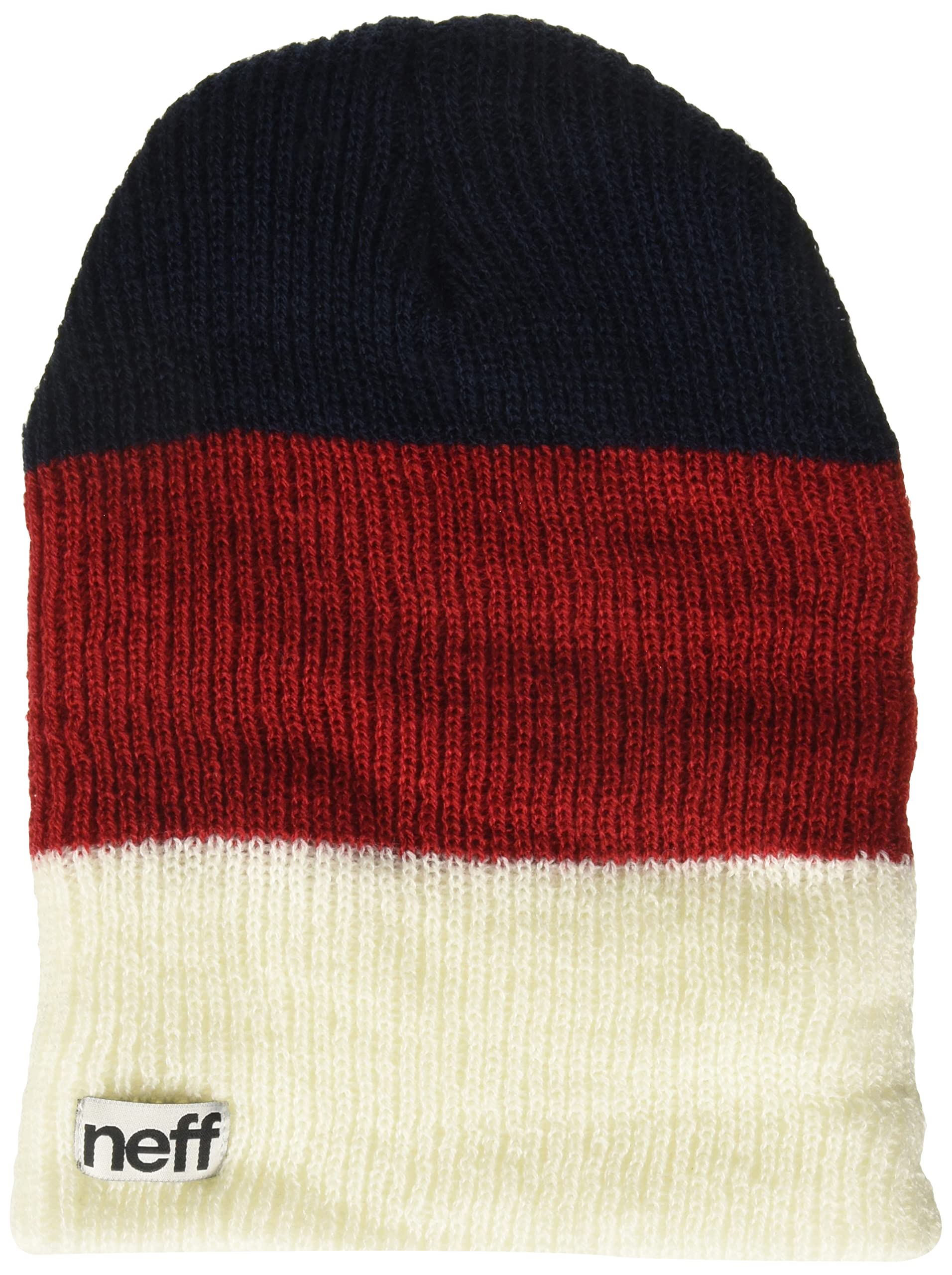 Neff Men's Trio Color Beanie Hat for Winter, RED/Gold/Mediterranea, One Size