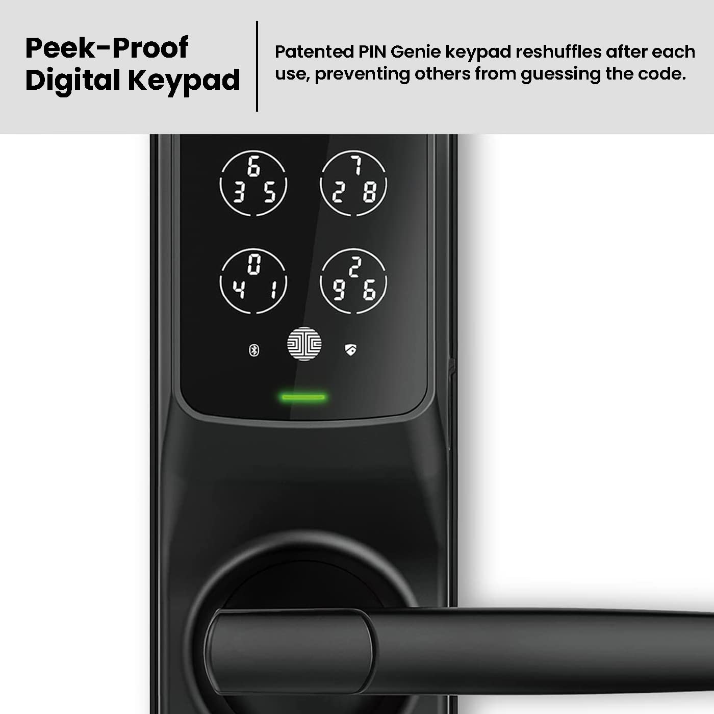 Lockly Secure Pro, Wi-Fi Smart Lock, Keyless Entry Door Lock, PIN GenieĀ® Keypad, 3D Biometric Fingerprint Sensor - Latch Edition & PGA006MB Deadbolt Cover Plate Accessory for Bluetooth Smart Locks