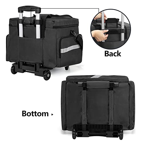 Trunab Rolling Medical Bag with Detachable Trolley, Nurse Rolling Bag with Removable Dividers 15.6β Laptop Sleeve, First Aid Responder Bag Empty for Home Health Nurses, Doctors, EMT, EMS