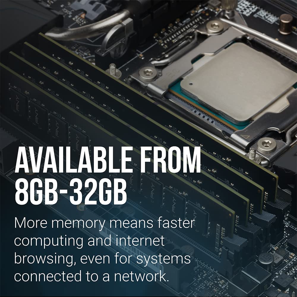 PNY Performance 16GB DDR4 DRAM 2666MHz (PC4-21300) CL19 (compatible with 2400MHz or 2133MHz) 1.2V Desktop (DIMM) Computer Memory – MD16GSD42666-TB