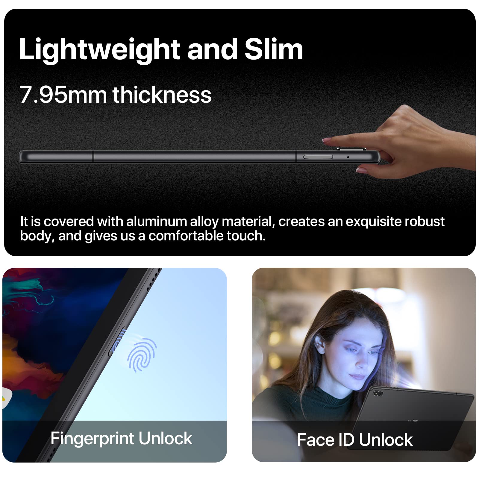 UMIDIGI A11 Tablet PC, 10.4 inch 2000 FullView Tablet A11 4GB +128GB up to 1TB Android 11 Helio P22 Octa Core Processor 8000mAh Tab 16MP Rear Camera Face ID Unlocked WiFi + Dual 4G Global Version