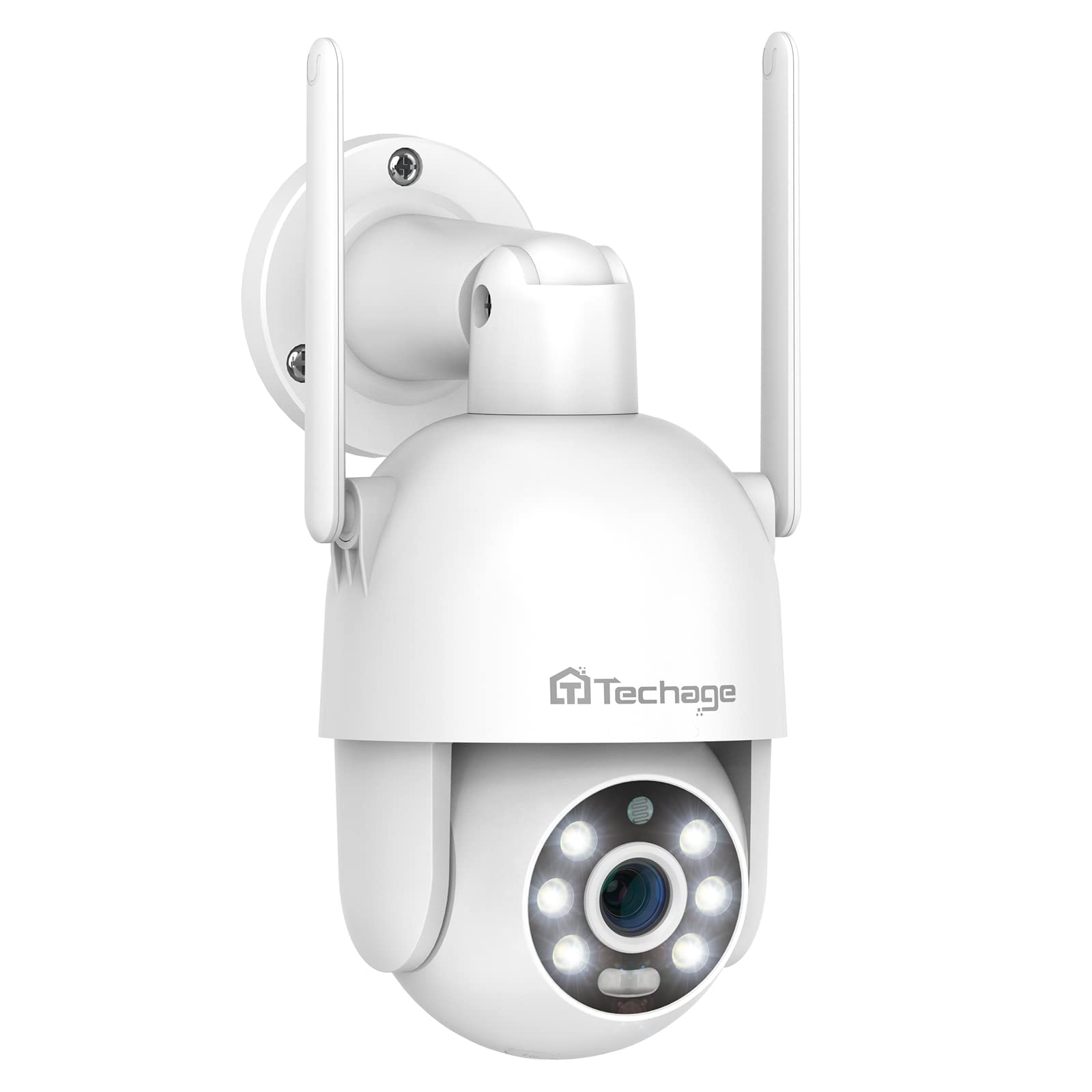 WiFi Security IP Camera, Wireless 4MP Pan Tilt Weatherproof Outdoor Auto Tracking Camera Support Color Night Vision, Alexa, Siren Alarm, Spotlight Human Motion Detection, 2 Way Audio, Cloud/SD
