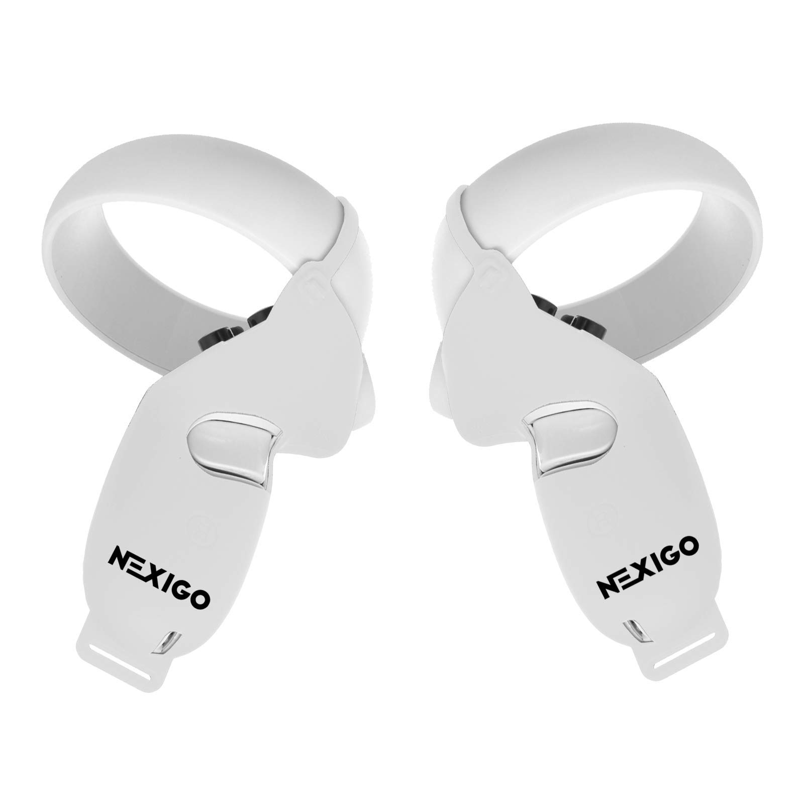 NexiGo Touch Controller Grip Cover for Oculus Quest 2, Silicone Grip Protection Cover Accessories, Comfortable Silicone VR Anti-Throw Handle Protective Sleeve (Matte White)