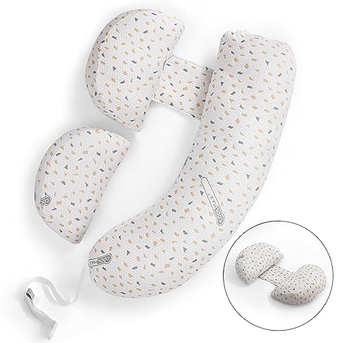 Pregnancy Pillows for Pregnant Women Left Sleeping, Body Maternity Pillows to Support Women's Belly, Back, Legs, HIPS with Detachable and Adjustable Pillow Cover, H Shape Grey