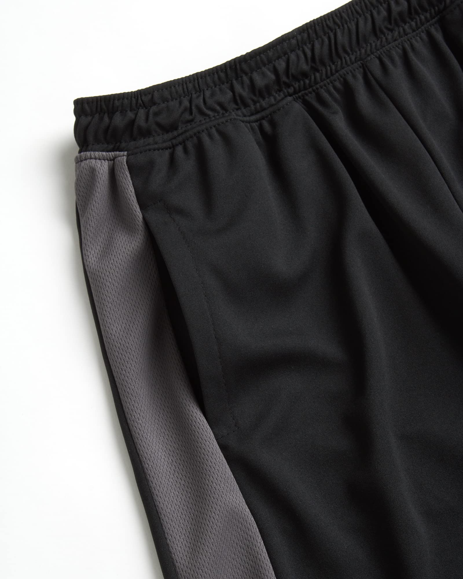 RBX Boys' Athletic Shorts - 2 Pack Breathable Poly Fleece Performance Shorts with Pockets - Active Shorts for Boys, Size 8, Black/Castle Rock