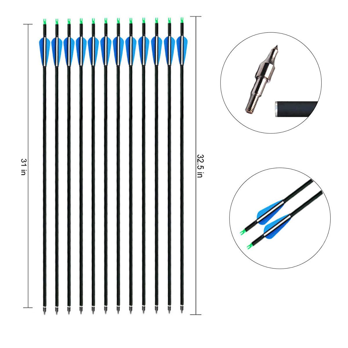 Monleap Archery 56" Takedown Recurve Bow and Arrows Set for Adults Metal Riser Longbow Kit Right Hand Straight Bow for Beginner Hunting Shooting Practice 30lb 40lb (30 pounds)