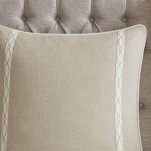 Madison Park Cozy Comforter Set-Luxurious Bedding Style Combo Filled Insert, Removable Duvet Cover. Matching Shams, Decorative Pillows, King(110"x96"), Geometric Neutral 9 Piece
