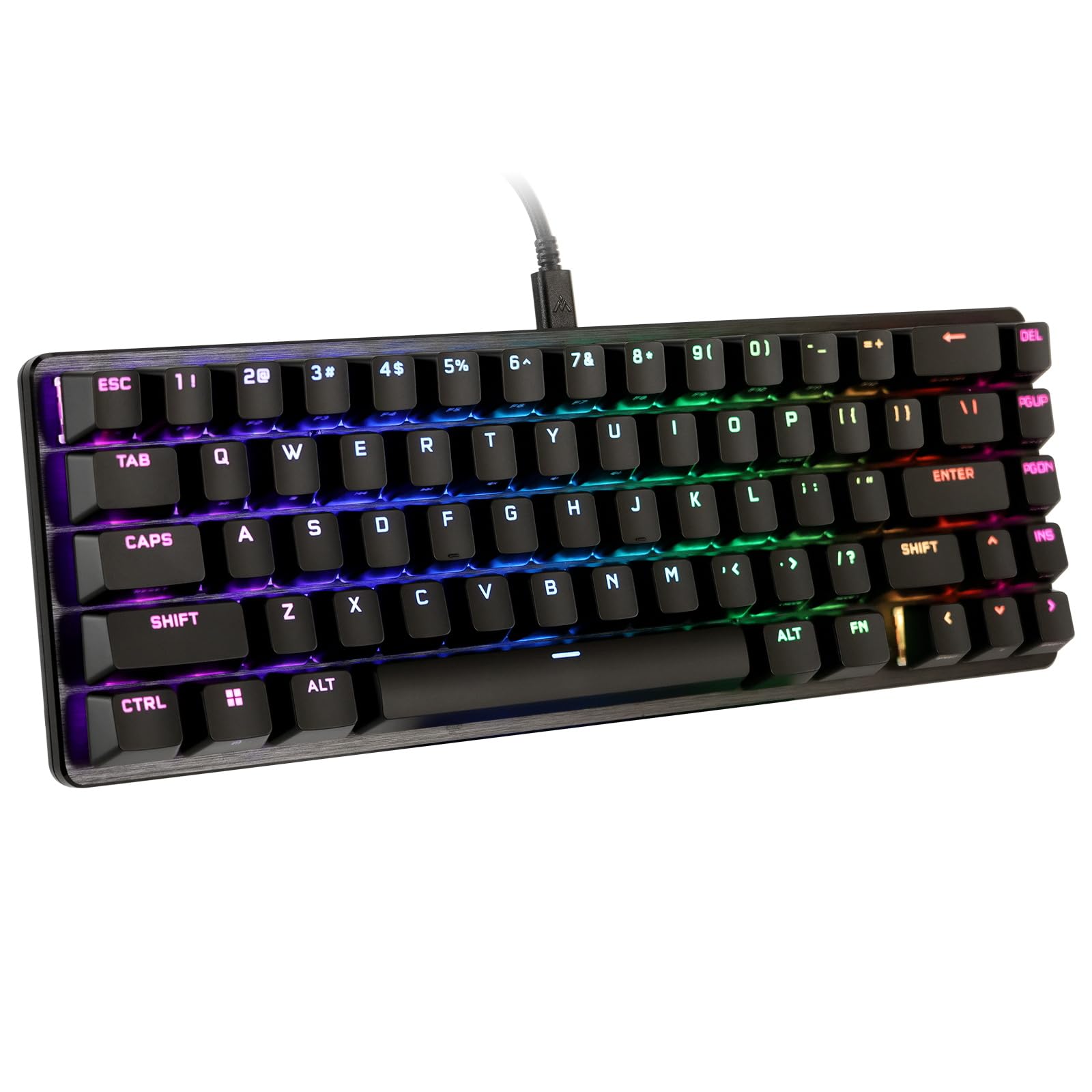 TIETI Wired Mechanical Keyboard,RGB Backlit Ultra-Compact 65% Layout 67Keys Gaming Keyboard,Hot Swappable Keyboard,Gateron Blue Switch