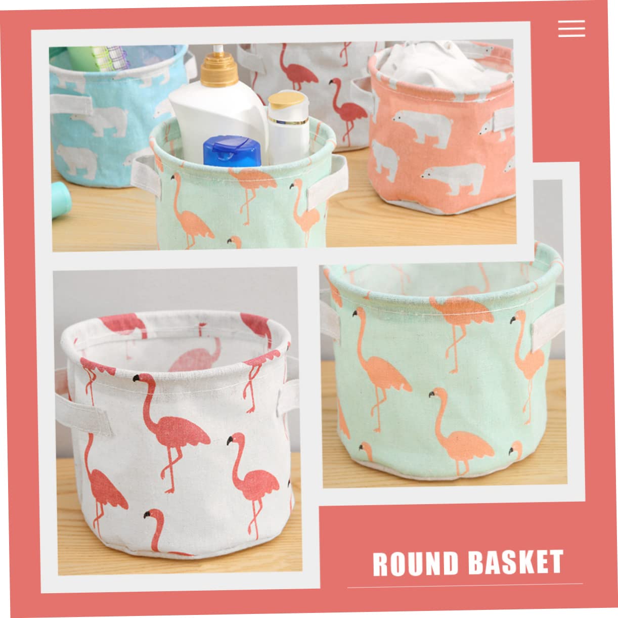 Outanaya 2pcs Storage Basket Mini Containers Shelf Organizer Bins Decorative Storage Bins Snack Containers Canvas Storage Bin Shelves Mini Baskets Decorative Basket Foldable Cotton Linen