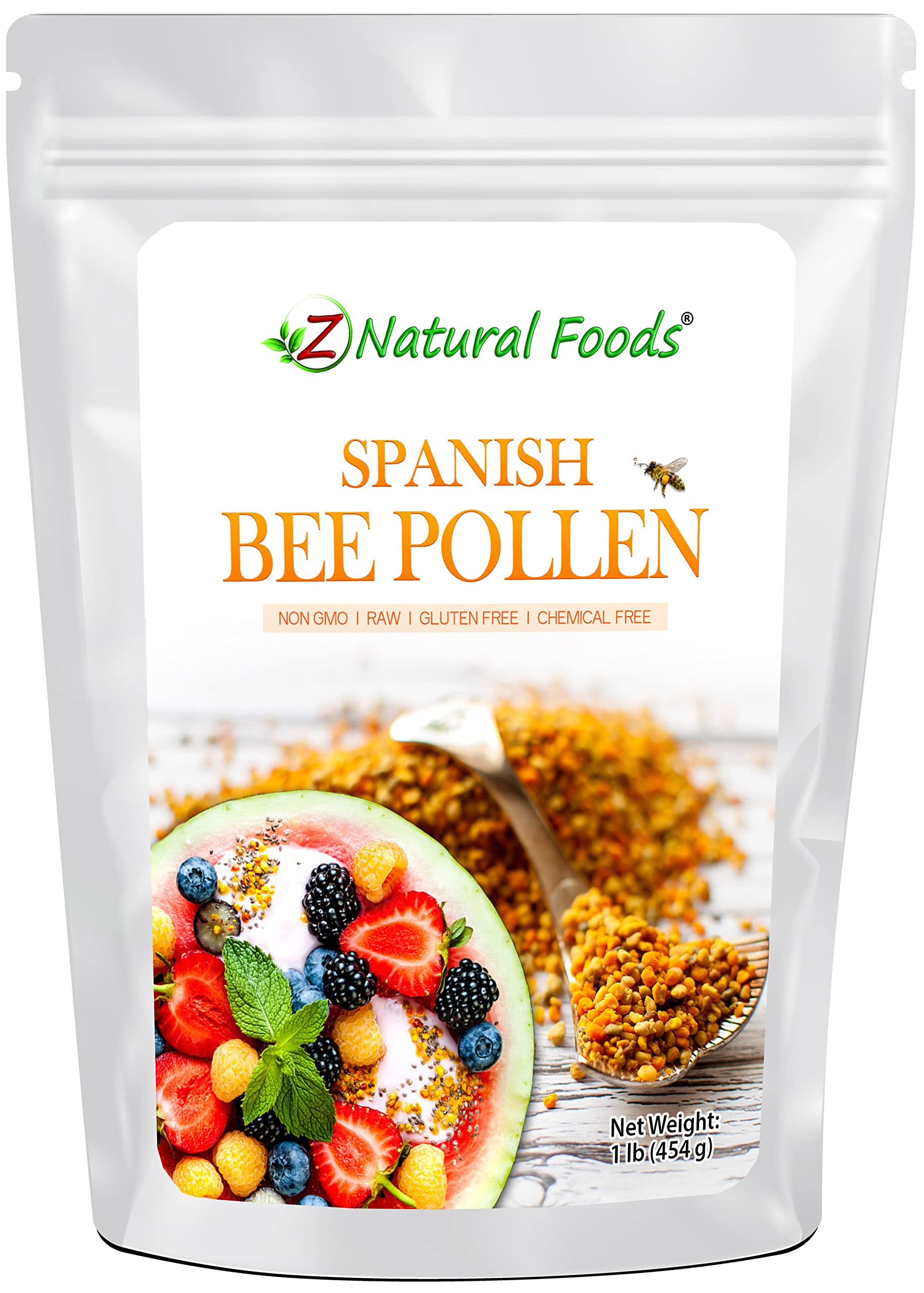 Premium Bee Pollen Granules - Product of Spain | Pleasant Aromatic Sweet Flavor | All Natural Multicolor | 100% Pure, Health Superfood Supplement, Non-GMO, 1lb