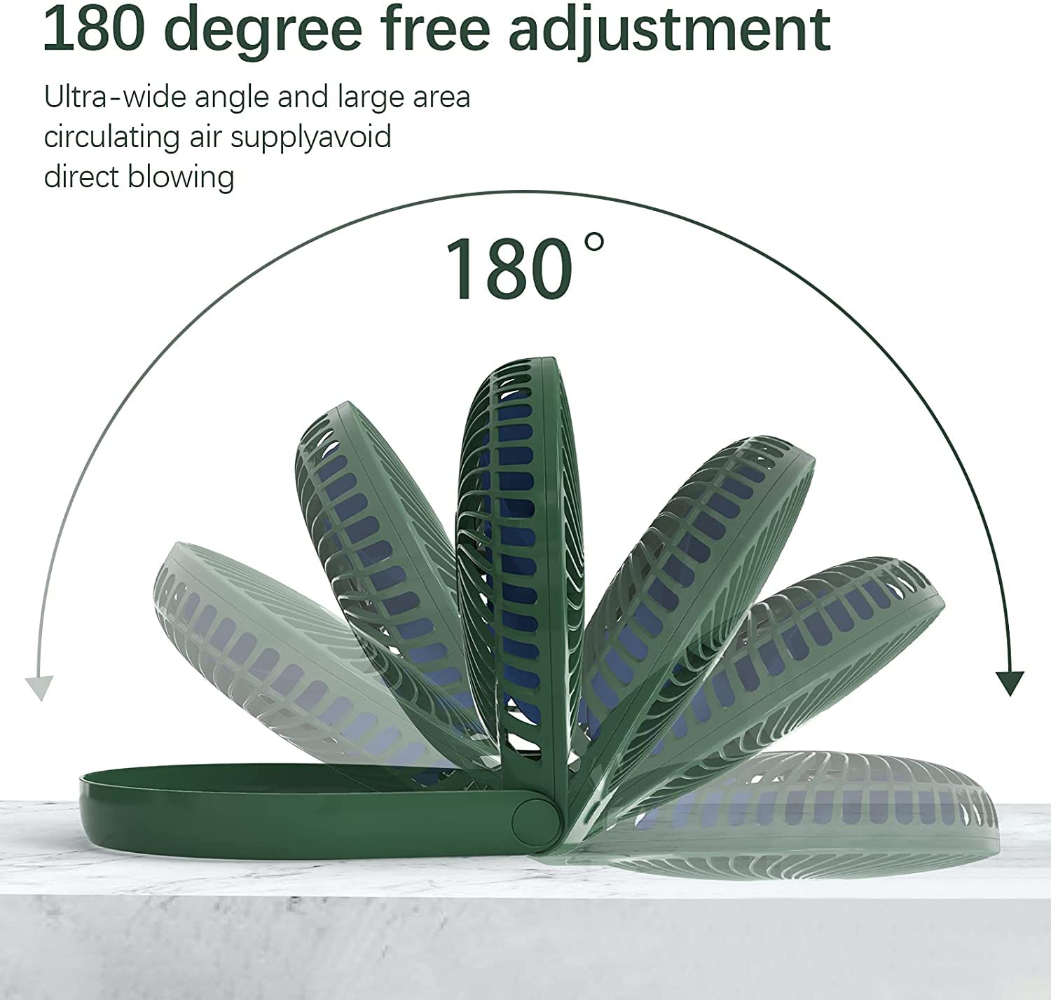 Taipow Portable Table Fan USB Desk Fan Rechargeable Strong Wind Silent Small Fan for Bedroom Car Office Gym and Camping