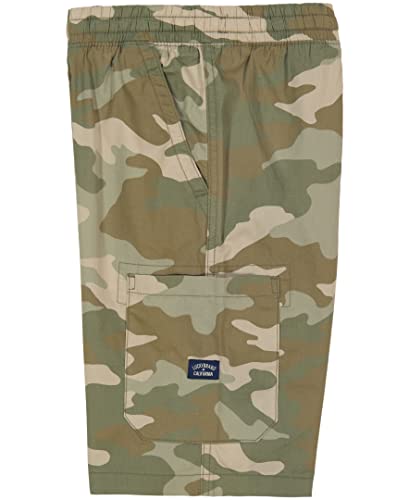 Lucky Brand Boys' Pull-On Cargo Shorts, Drawstring Closure, Tea Camo GC04, 5
