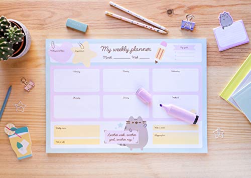 Official Pusheen A3 Desk Pad with Daily, Weekly and Monthly Calendar, Desktop Planner, Desktop Note Pad, 54 Undated Tear Off Sheets, 11.7 x 16.5 inches, To Do List - Kawaii Stationery (A3 SIZE)