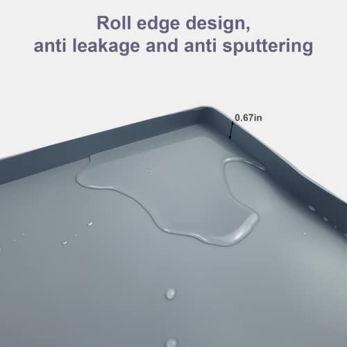 Under Sink Mat, Under Sink Mats for Kitchen Waterproof, 34" X 22" Silicone Under Kitchen Sink Mat, Non Slip Sink Mats Cabinet Protector Mat Suitable for Kitchen, Bathroom and Multiple Scenarios(Grey)