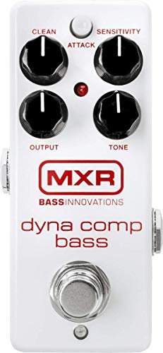 MXR M282 Dyna Comp Bass Compressor Effect Pedal - White, Analog, 9.0V, 9.0mA, Knob Controls, Adapter Powered, 1/4 inch Audio