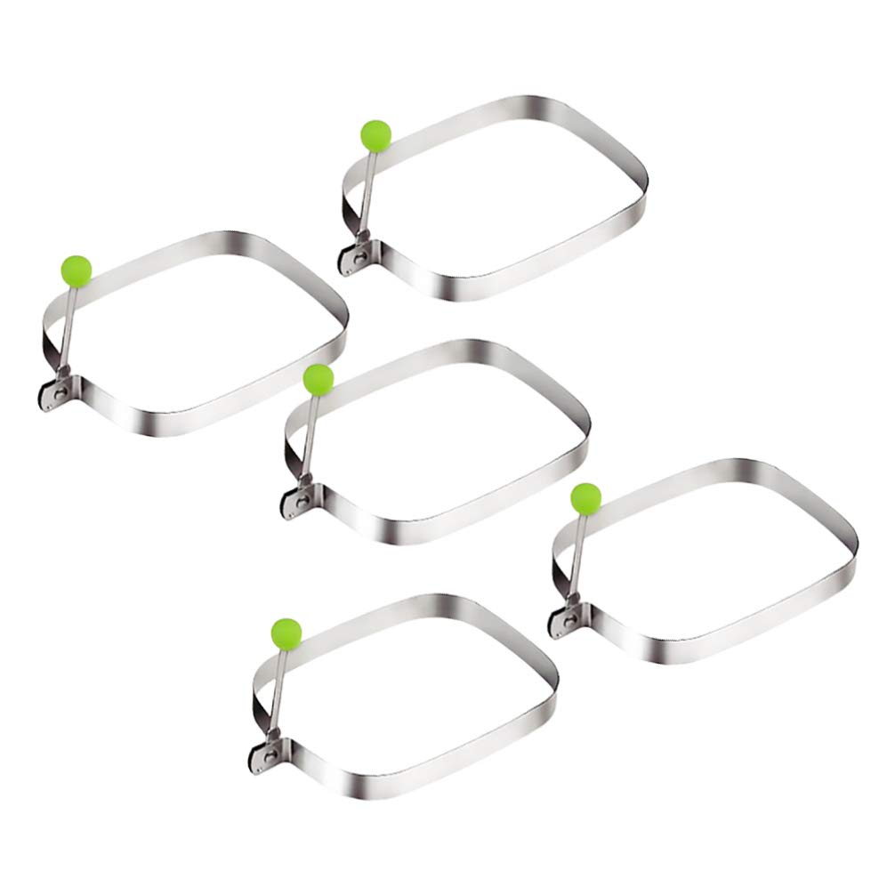 TOPBATHY 5pcs Mousse Rings Cake Baking Egg Rings Stainless Steel Shaper Rectangular Non Stick Pastry Mold Mould for Kitchen Cooking Size M 709ml