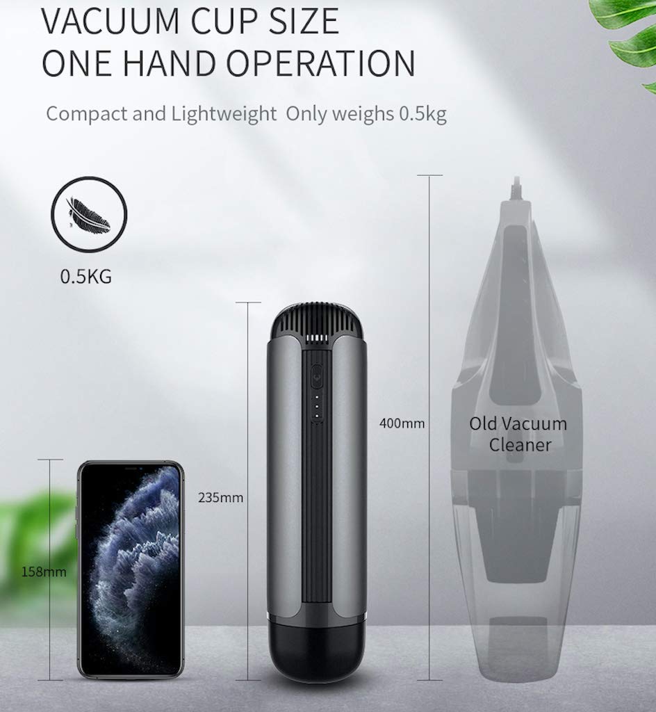 Mini Vacuum Cleaner Portable Cordless Handheld Vacuum Cleaner Car Vacuum Cleaner 5200 PA Powerful Suction Rechargeable for Home and Car Cleaning