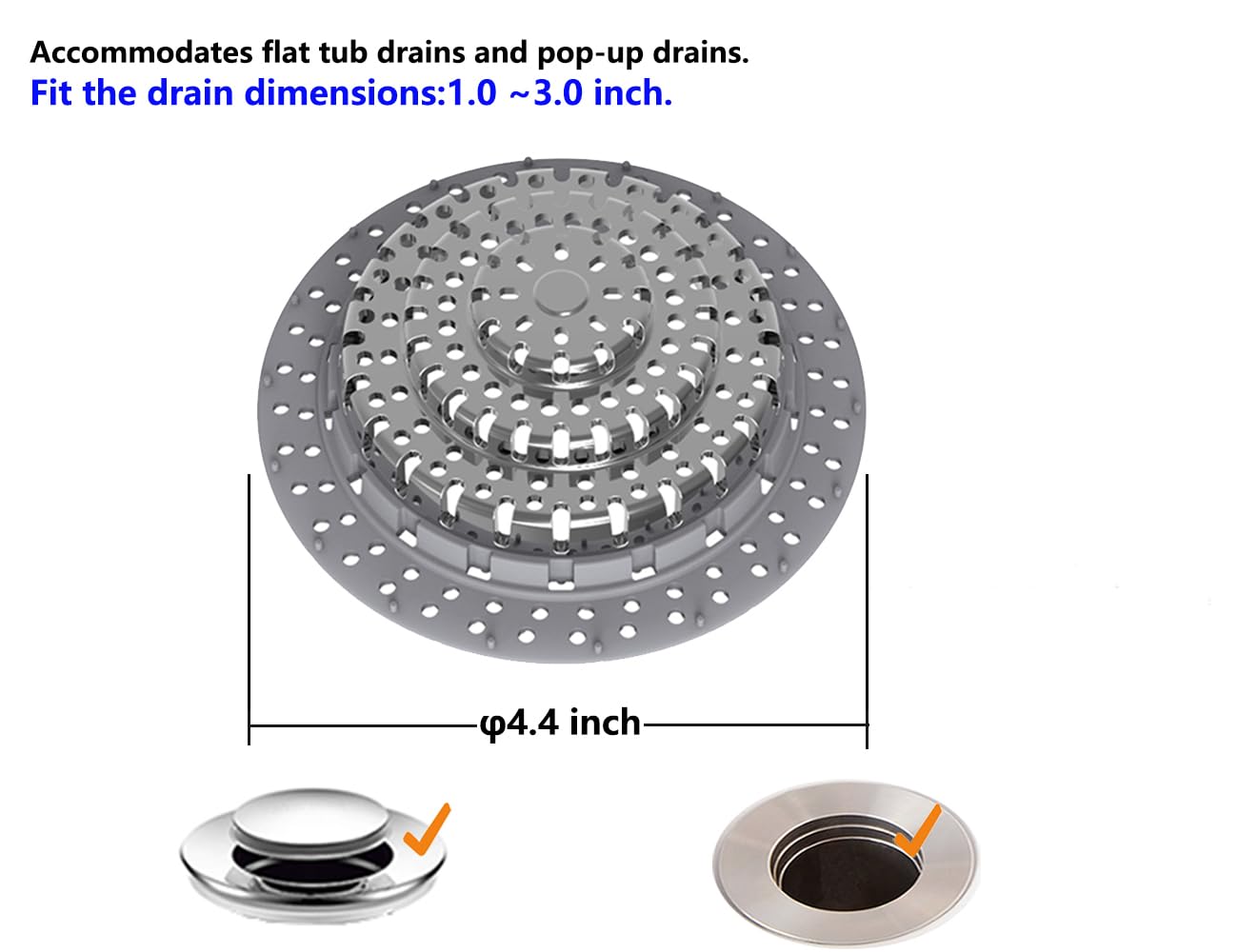 XAJOON Bathtub Drain Hair Catcher,Bathtub Protector Suitable for Bathroom Bathtub, Pop-Up Drains. (Patented Product)
