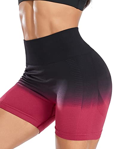 SEASUM Biker Shorts Women Booty Scrunch Butt Lifting High Waist Workout Gym Yoga Short Shorts S