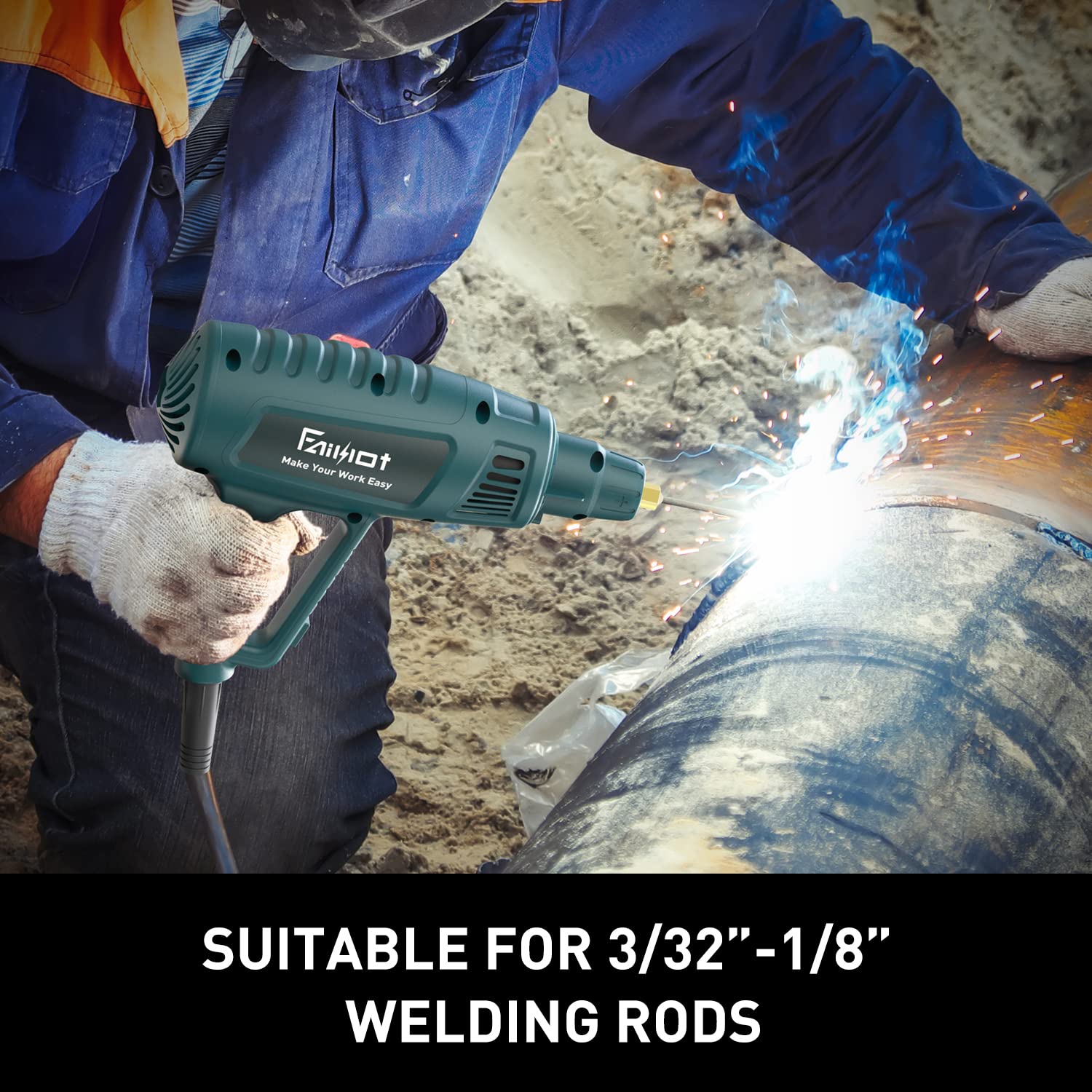 Welding Machine Kit, Faiuot Handheld Welder IGBT Digital Inverter Technology ARC Welder MMA Welding Gun 110V Hot Start Portable Welder Machine