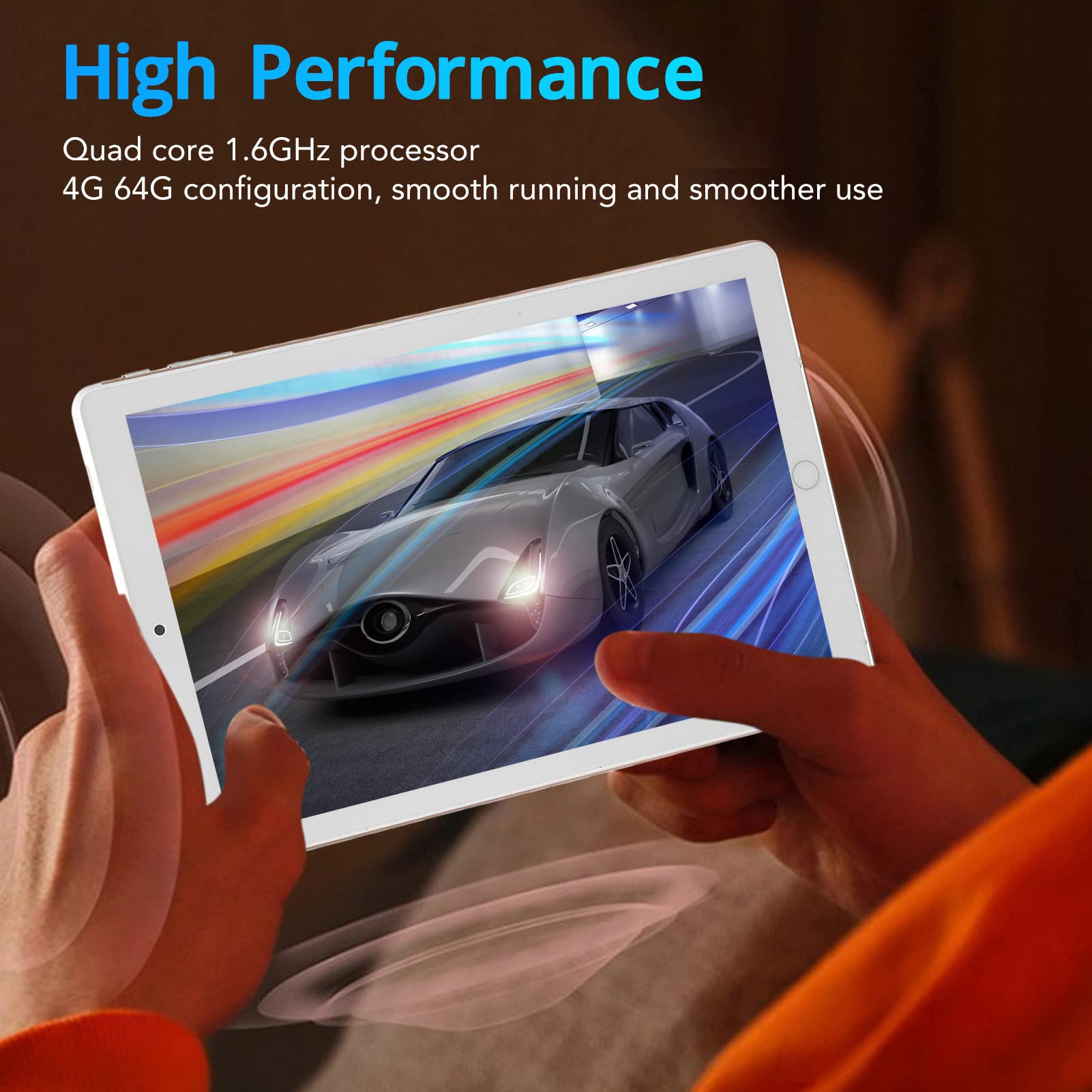 Naroote 10.1 Inch Tablet, 100-240V Support Dual SIM Dual Standby 3G Calling Tablet for Android 5.1 for Travel (US Plug)