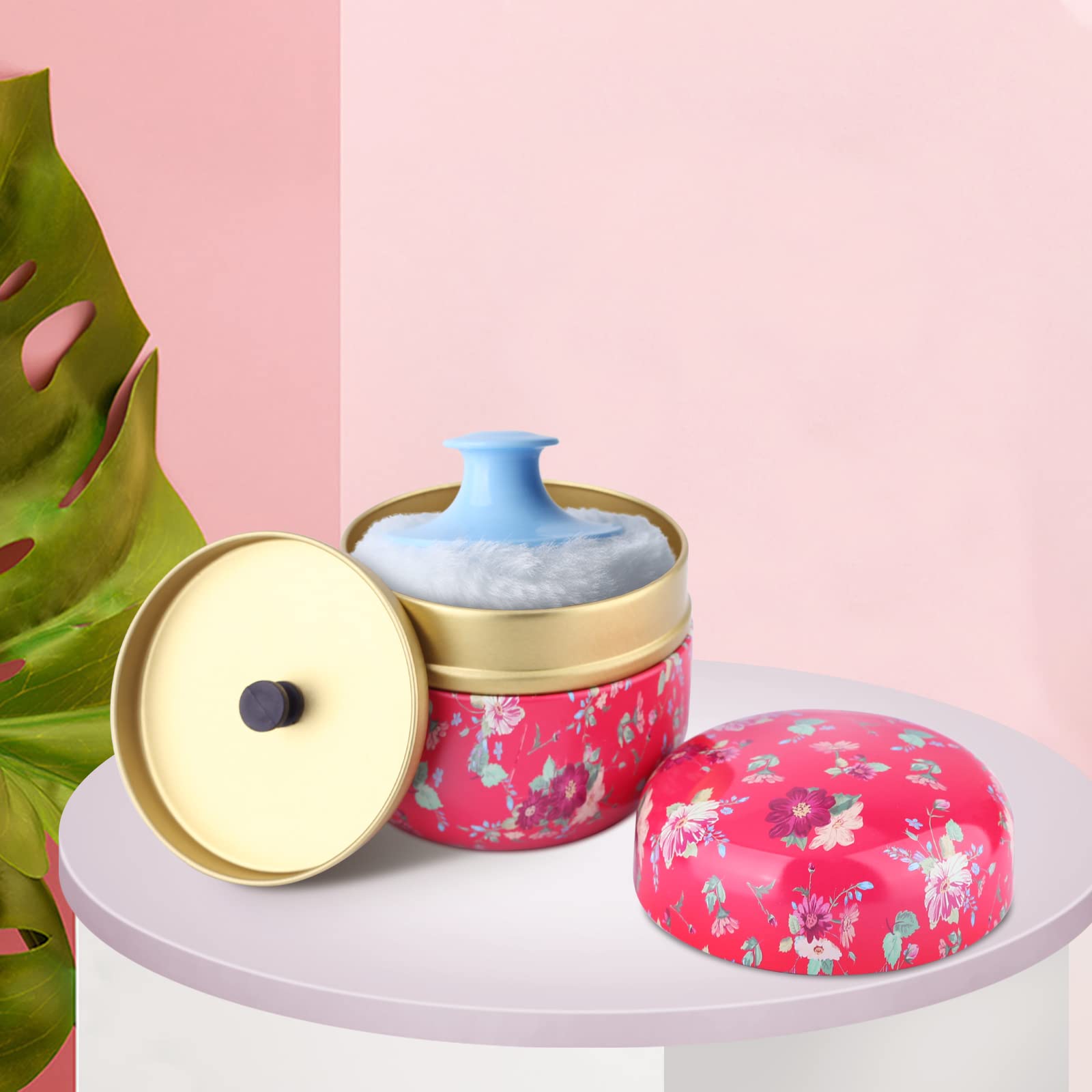 Portable Empty Loose Powder Box Cosmetic Make-up Loose Powder Box Case Holder with Lids and Powder Box Box for Home and Travel
