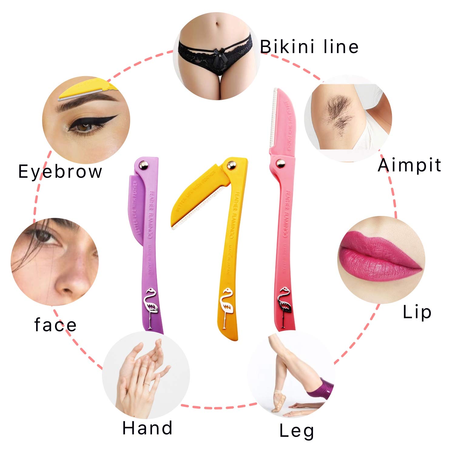 Limo Eyebrow Razor, Facial Hair Trimmer, Eyebrow Shaver Razor, Face Razor and Eyebrow Sharper for Women and Men 3 PCS