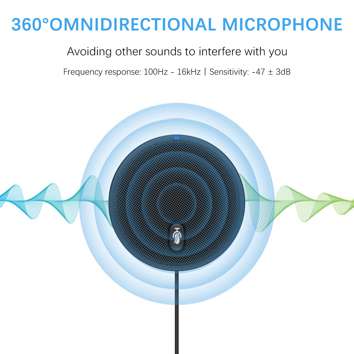 XIIVIO USB Conference Microphone, 360° Omnidirectional Condenser PC Microphones with Mute Plug & Play Compatible with Mac OS X Windows for Video Conference,Gaming,Chatting,Skype