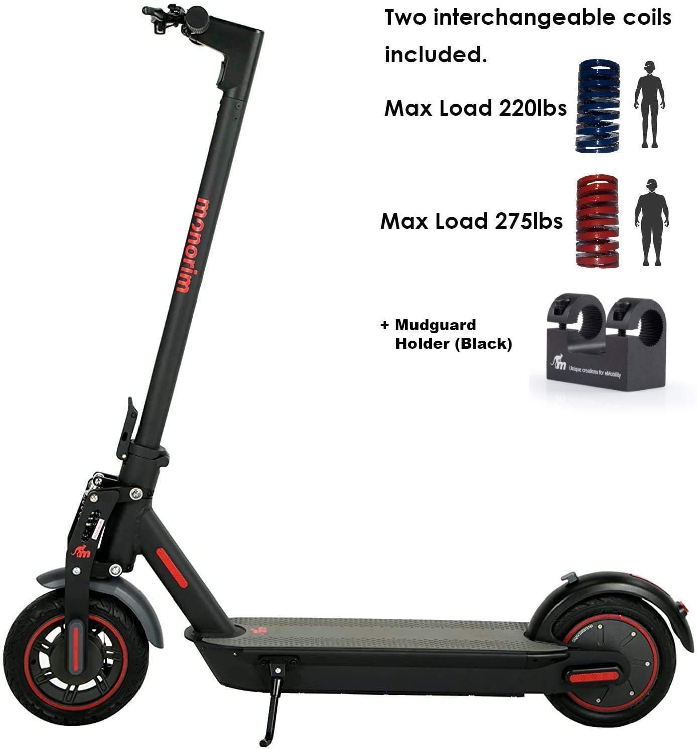 Monorim V4 Front Scooter Suspension Upgrade | Compatible w/Segway Ninebot MAX | Scooter Parts for Safer, Smoother, More Comfortable Ride - Raw Open Coil