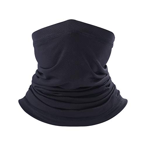 Neck Gaiter for Men Women- Versatile Fishing Face Mask Non Slip Breathable for Sun Wind Protection (Solid Black, 1)