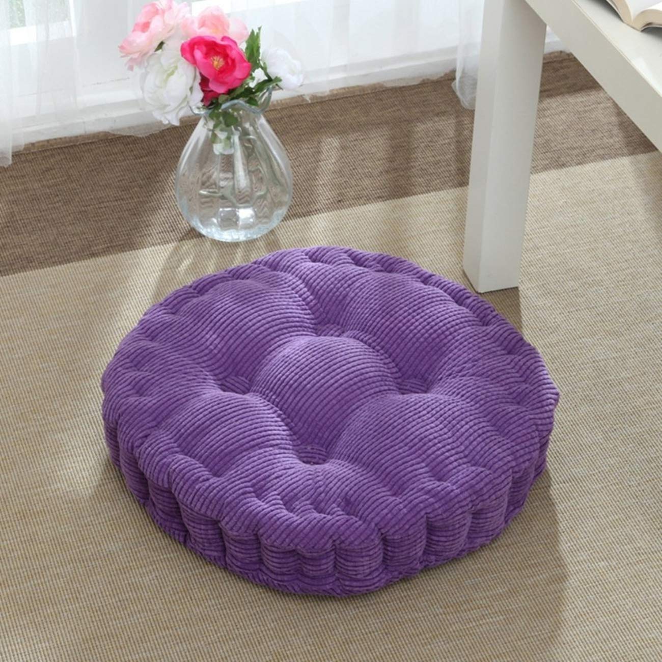 Stormeagle Round Thick Soft Chair Pads Warm Corduroy Cushions Tufted Seat Cushions Pillows Office Pad 14" D.