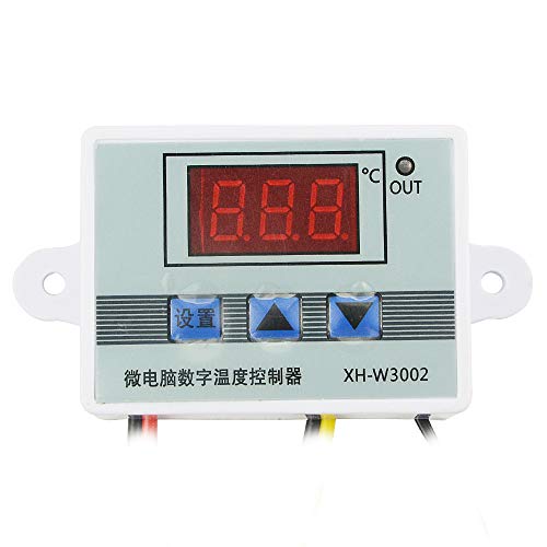 XINGYHENG XH-W3002 DC 110V-220V 1500W 10A Microcomputer Digital Temperature Controller Digital Display Thermostat Control Switch and NTC 10K Thermistor Sensors Temperature Probe (110-220V 1500W)