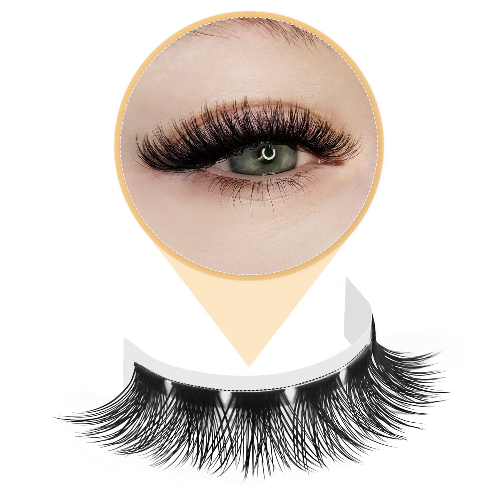 QUEWEL Cluster Lashes 72 Pcs Wide Stem C/D Curl 8-16mm Length DIY Eyelash Extension False Eyelashes Natural&Mega Styles