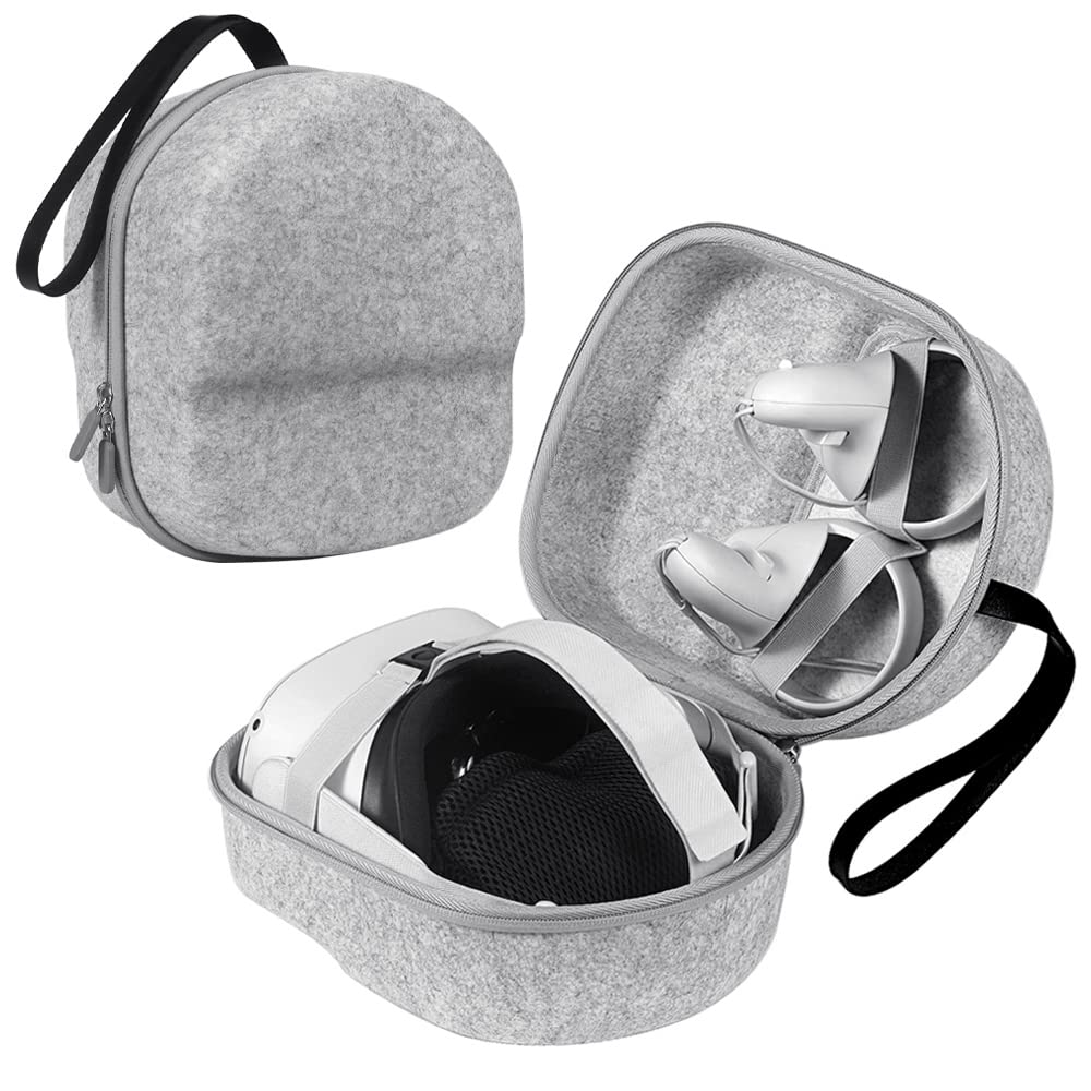 Viupolsor for and Quest VR Gaming Headset and Controller Accessories Dust and Shock Resistant Carrying Case