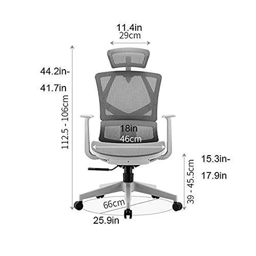 Mesh Office Chair Ergonomic Swivel Black Mesh Computer Chair with Lumbar Support Adjustable Height Task Chair for Home Office Desk Chairs (Color : Grey)